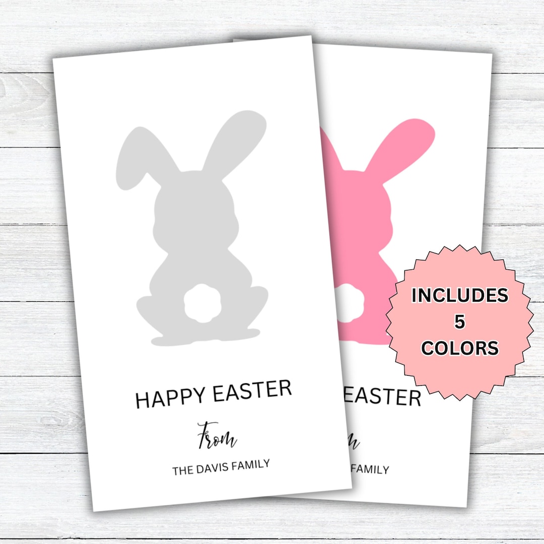 Easter Gift Tag, Easter Bunny, Favor Gift Tag, Easter Basket Gift Tag ...