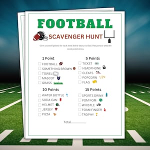 Football Game, Scavenger Hunt, Football Party Game, Football Birthday ...