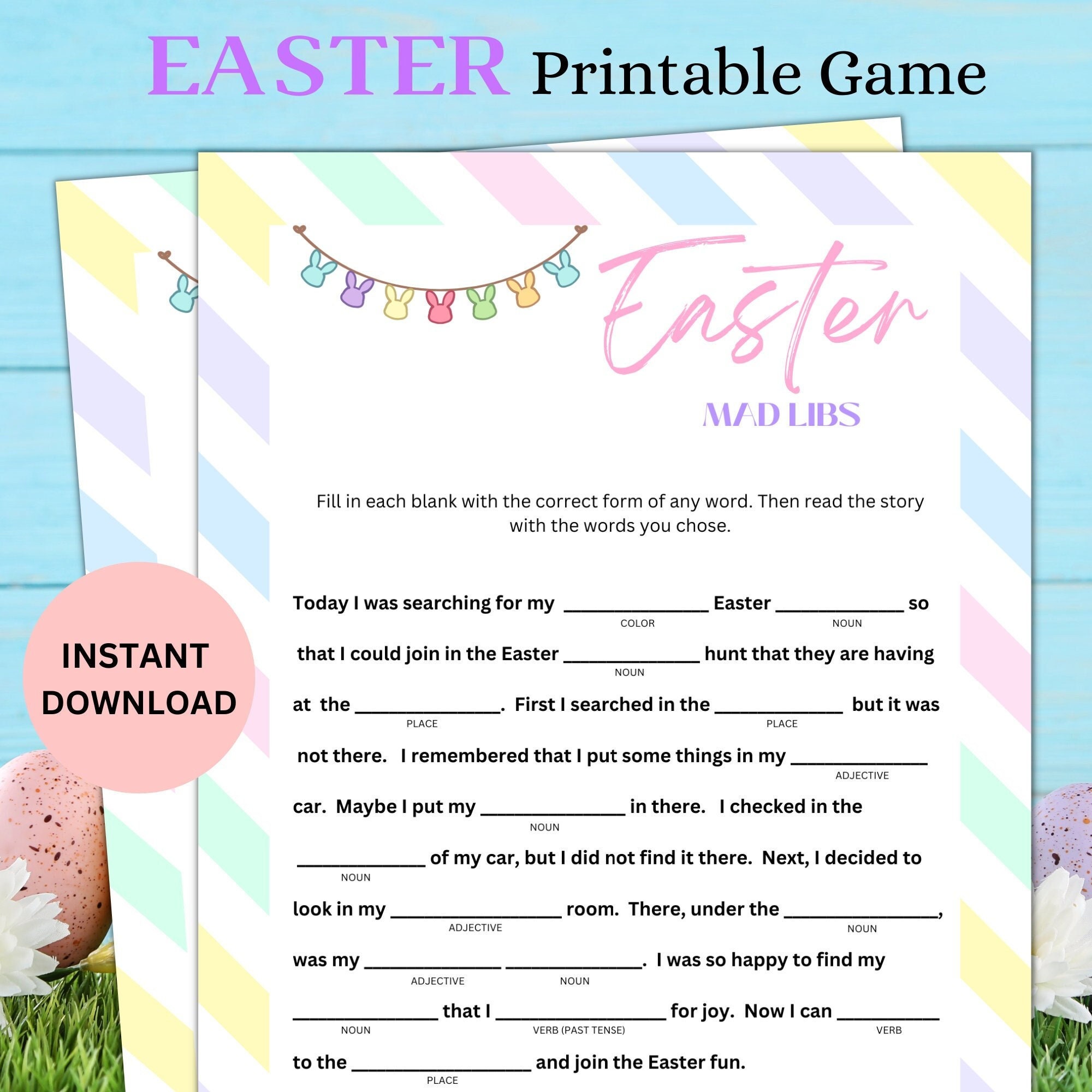 Printable EASTER Game, Easter Kids Game and Activity, Adult Games ...