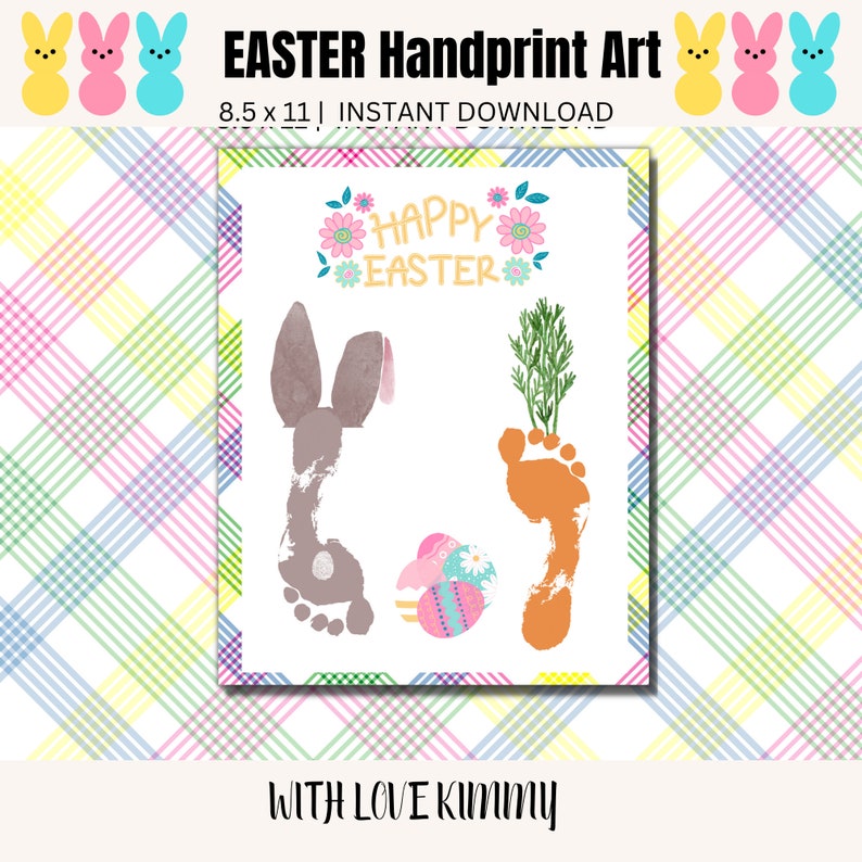 Easter Handprint Footprint Craft Printable, Preschool Craft, Easter ...