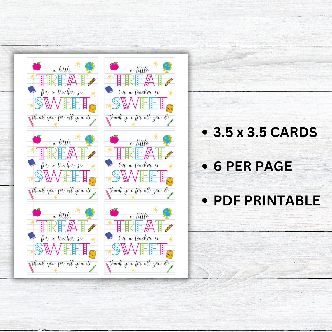 Teacher Sweet Treat Gift Tag, Teacher Appreciation, Baked Snack Teacher ...