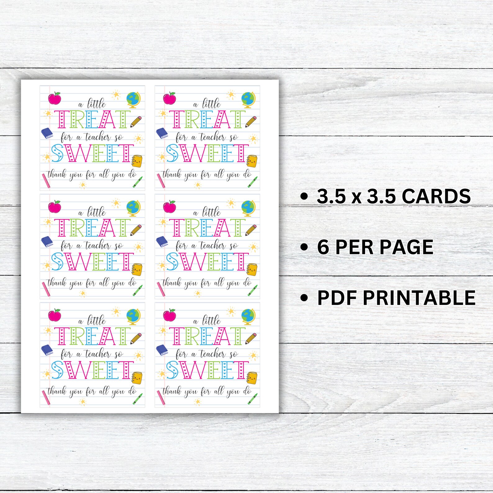 Teacher Sweet Treat Gift Tag, Teacher Appreciation, Baked Snack Teacher ...