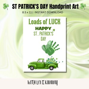 ST Patricks Day Handprint Craft ART Printable, St Patrick's Day ...