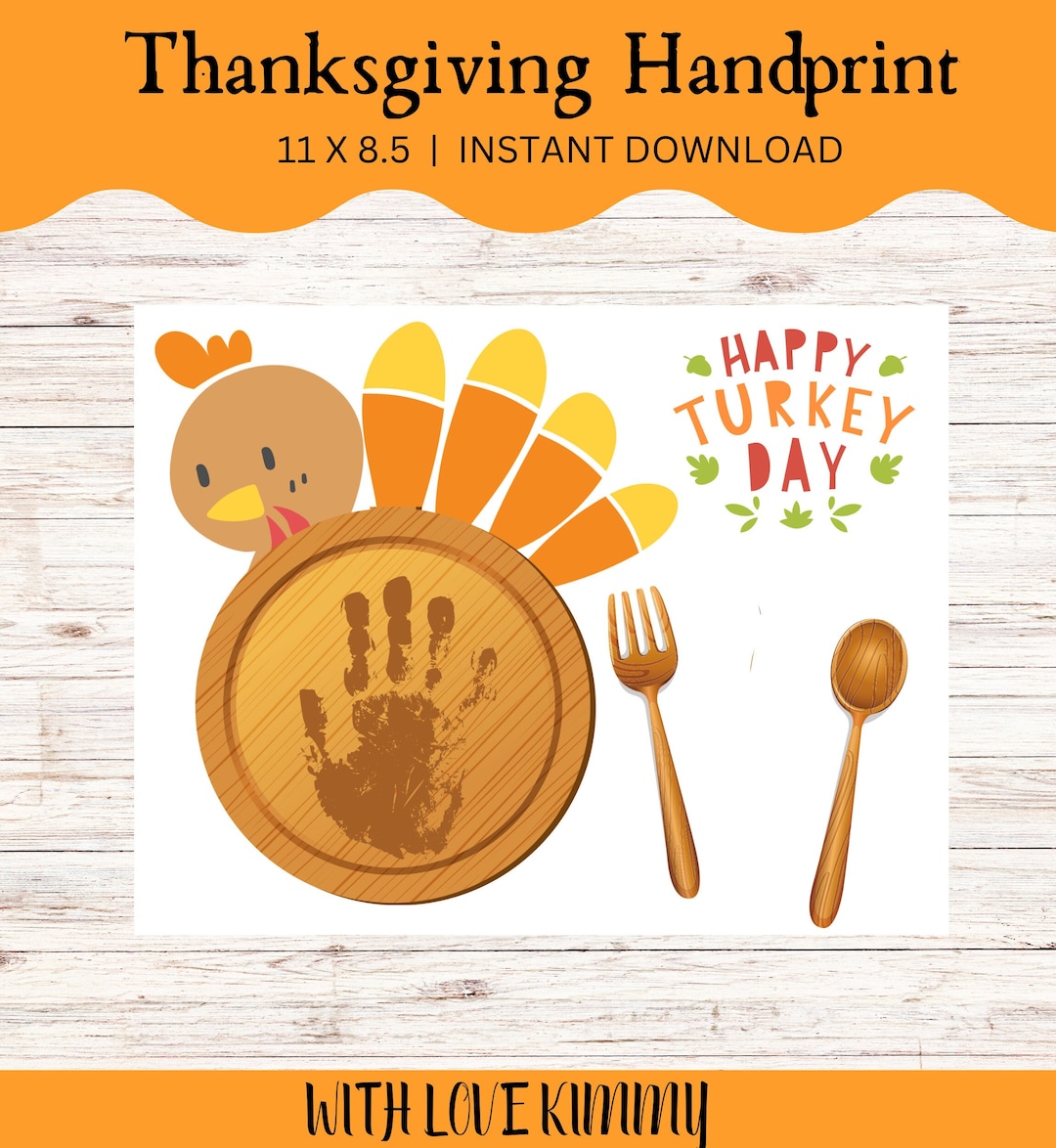 Thanksgiving Handprint Craft Printable, Thanksgiving Preschool Craft ...