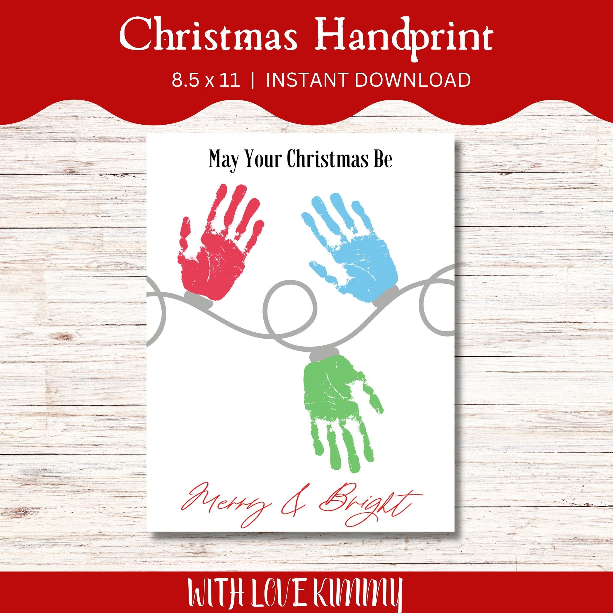 Christmas Handprint Craft Printable Bundle Christmas - Etsy