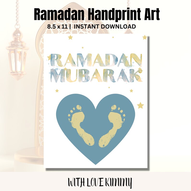 Ramadan Footprint Handprint Craft ART Printable Ramadan - Etsy