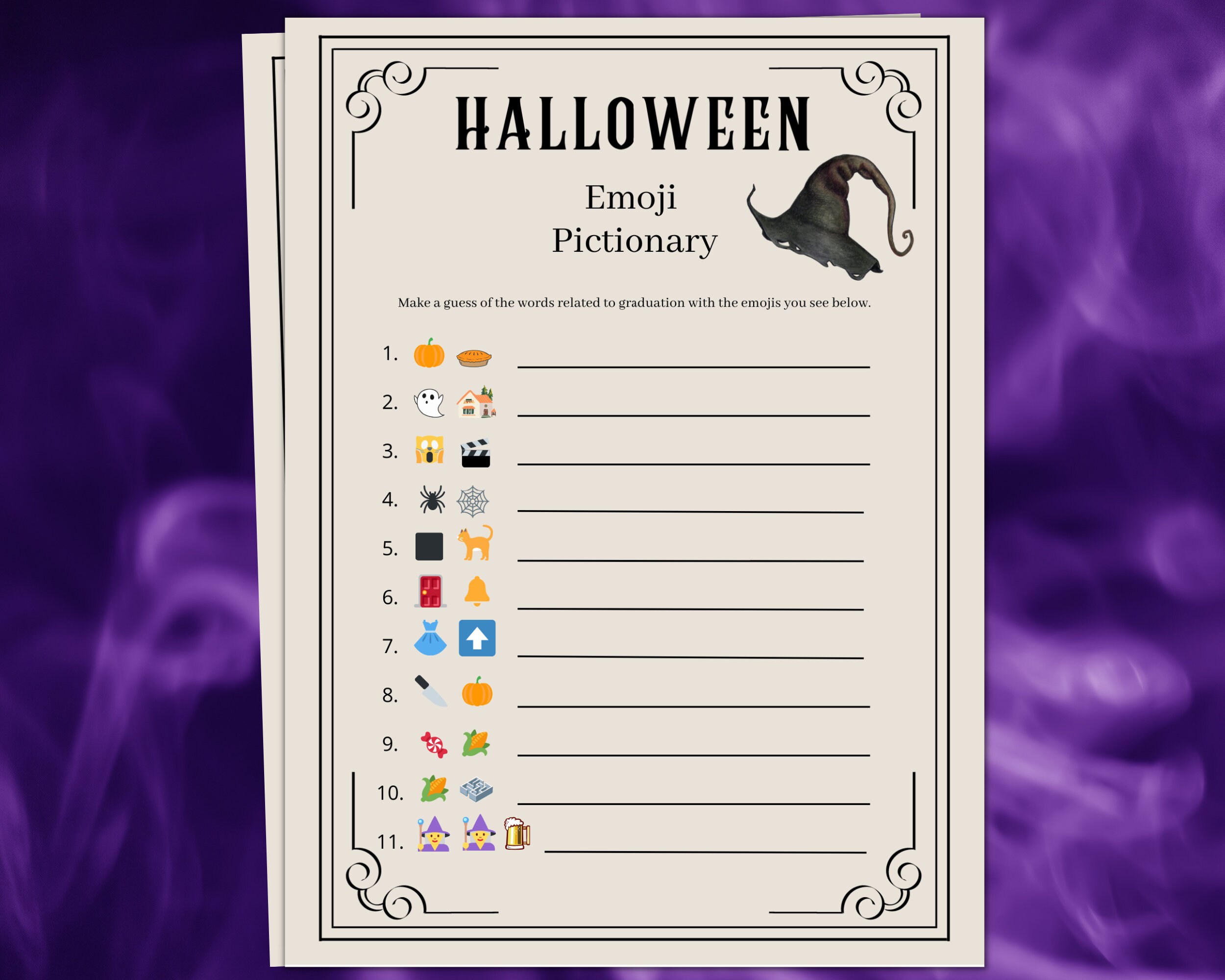 Halloween Party Game, Emoji, Halloween Party Activities, Halloween ...
