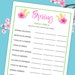Printable SPRING Game, Spring Party Game and Activity, Kids Party Games ...