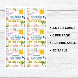 Editable Summer Fun in Sun Gift Tag, Teacher Appreciation, End of ...