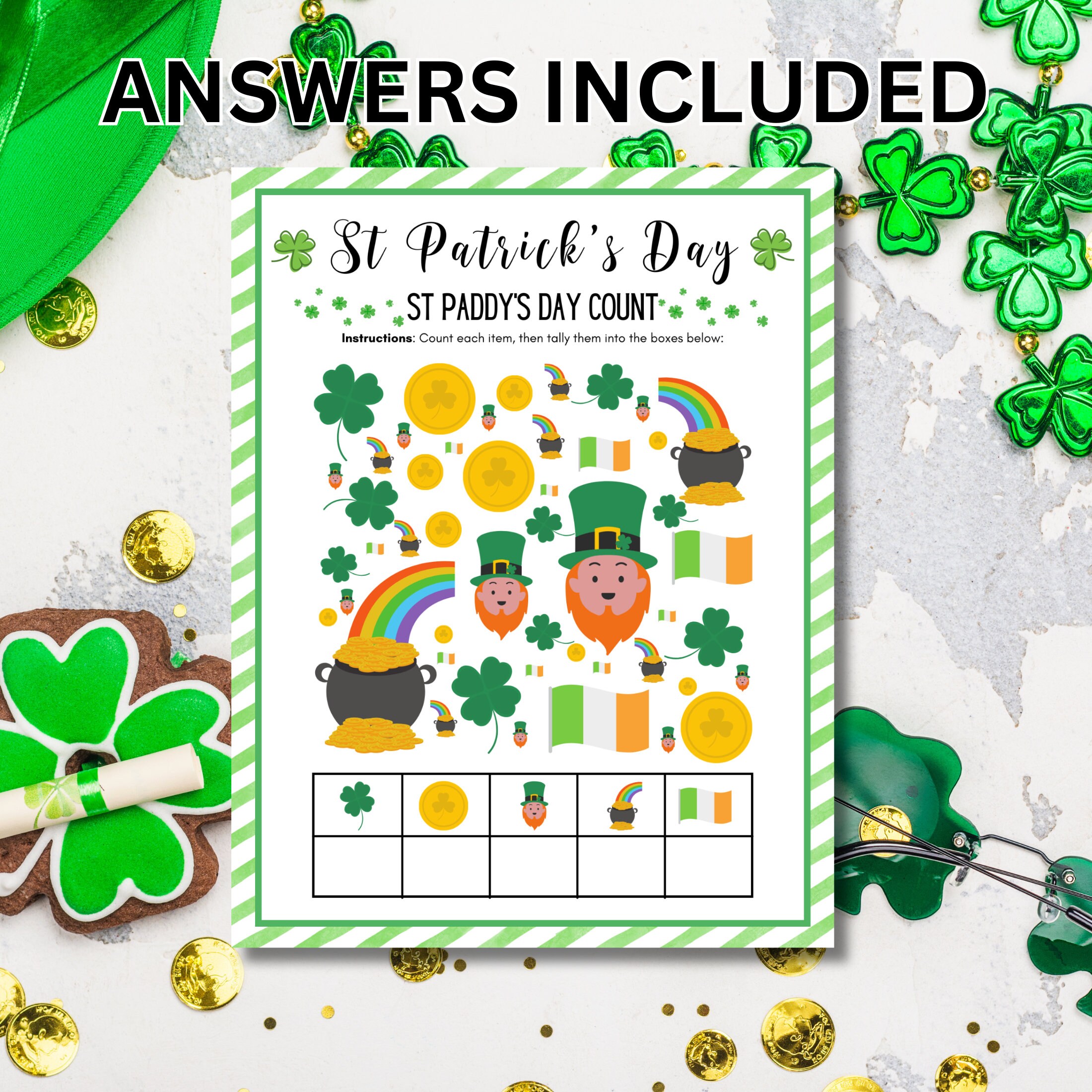 Printable St Patrick's Day St Paddy's Day Count Game, St Paddy's Day ...