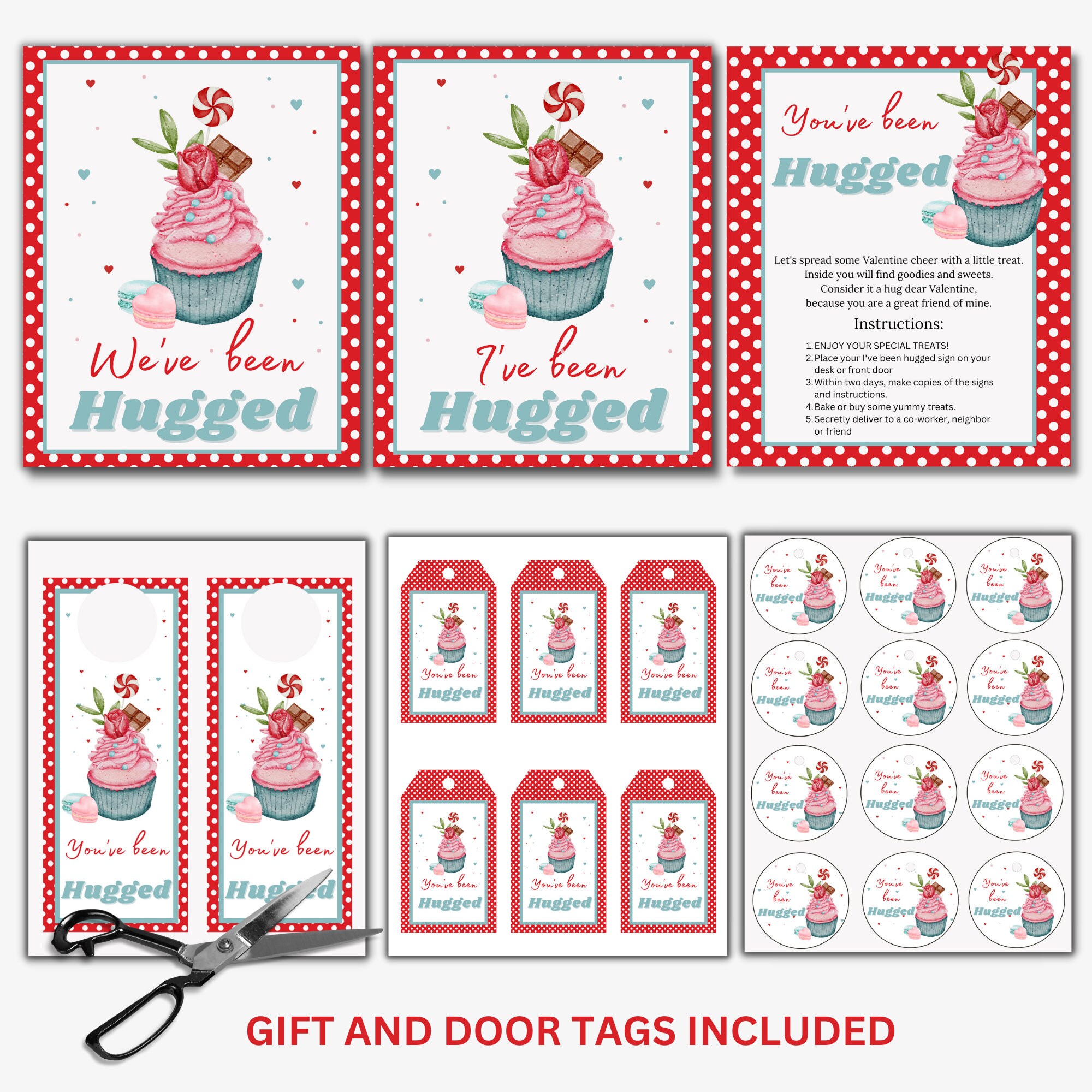 You've Been Hugged Printable Bundle, We've Been Hugged Kit, I've Been ...