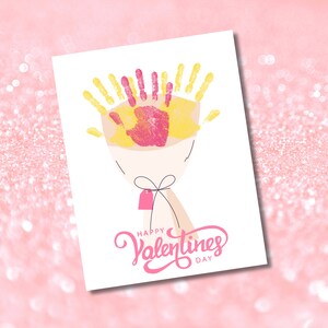 Valentine Handprint Craft ART Printable, Valentine Preschool Art ...