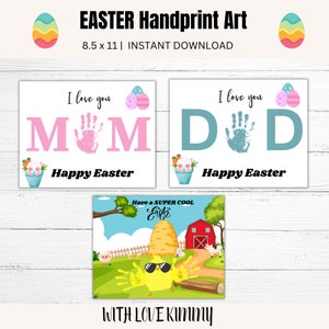 Easter Handprint Footprint Craft Printable Bundle, Preschool Craft ...