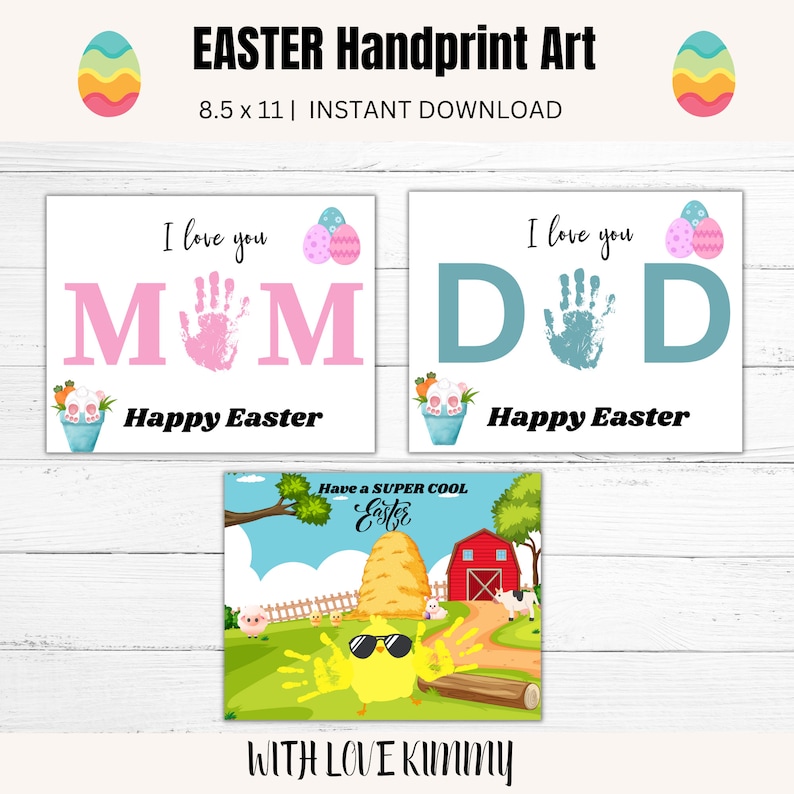 Easter Handprint Footprint Craft Printable Bundle, Preschool Craft ...