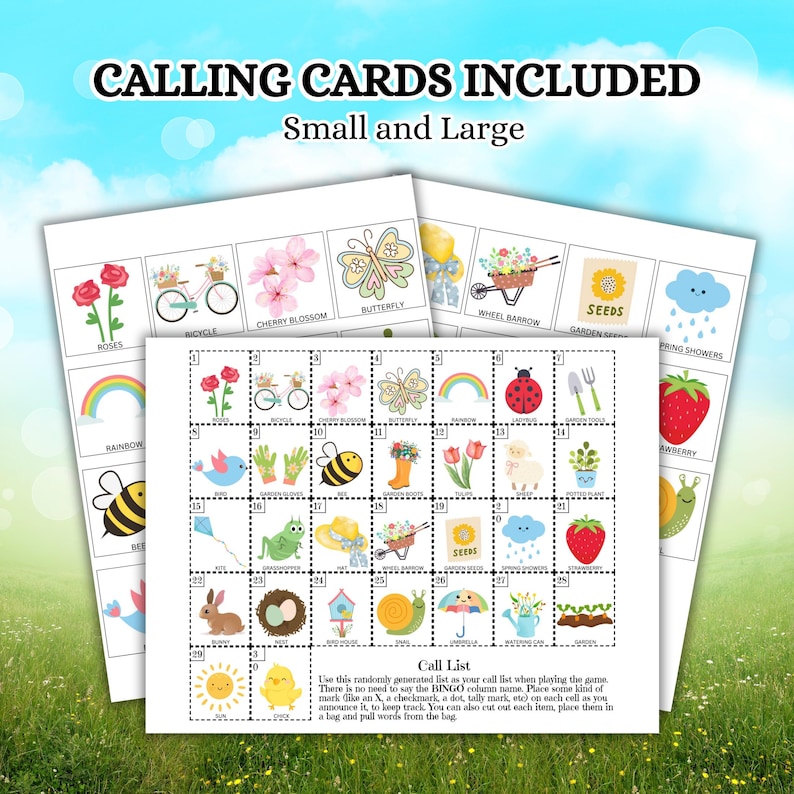 50 SPRING Bingo Cards, Fun Spring Bingo Game, Kid Spring Activity, Fun ...