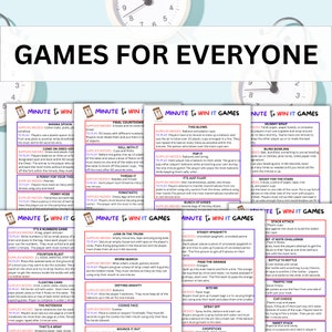 Minute to Win It Games, 40 One Minute Fun Party Games, Printable Games ...