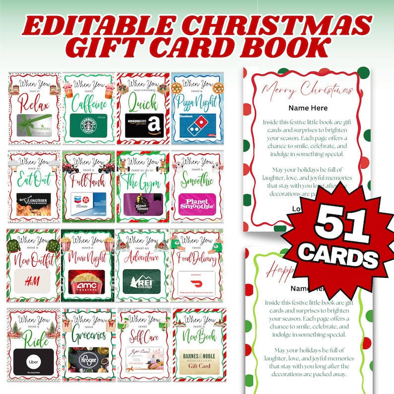 Christmas Gift Card Book, Christmas Gift Card Book Christmas Gift for ...