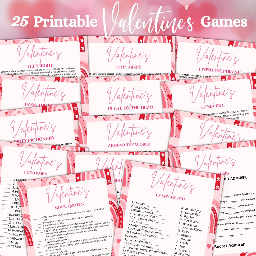 Printable Valentines Day Game Bundle Party Games and Activities ...