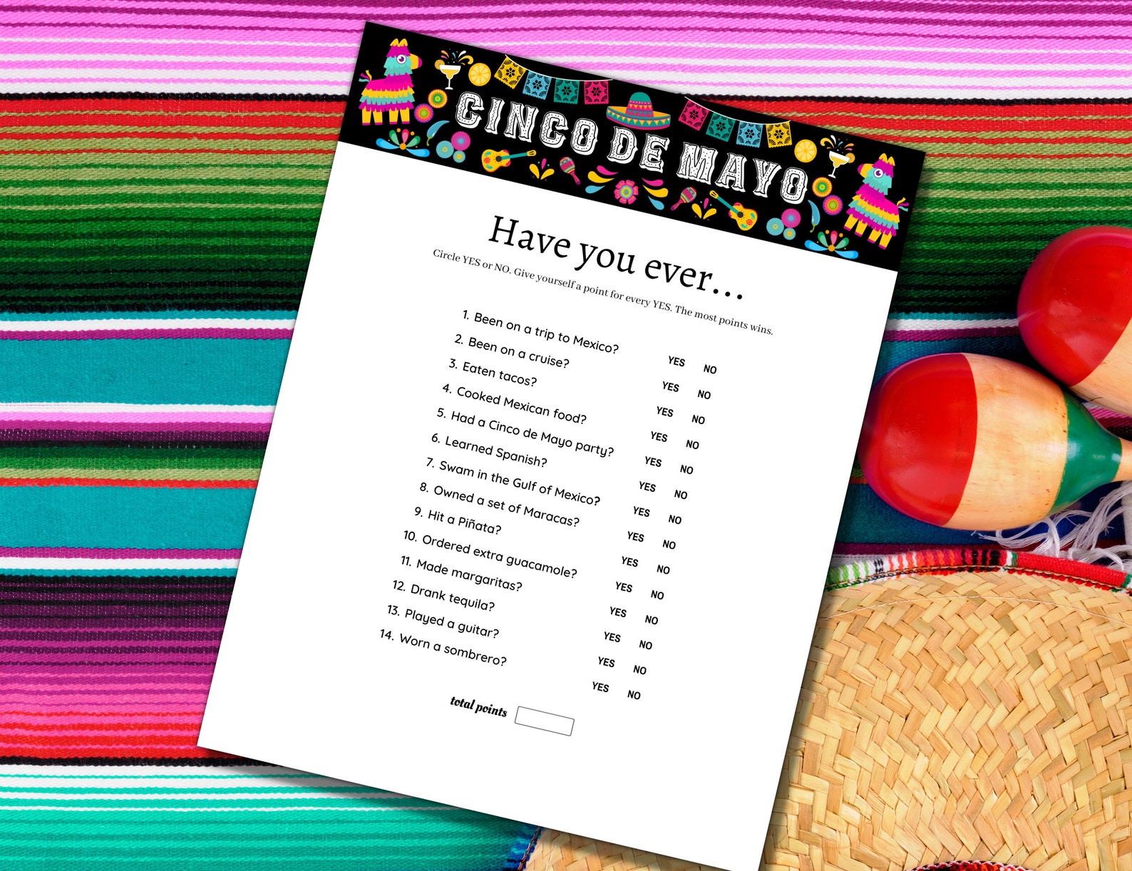 Cinco De Mayo Game, Cinco De Mayo Printable, Cinco De Mayo Party Games ...