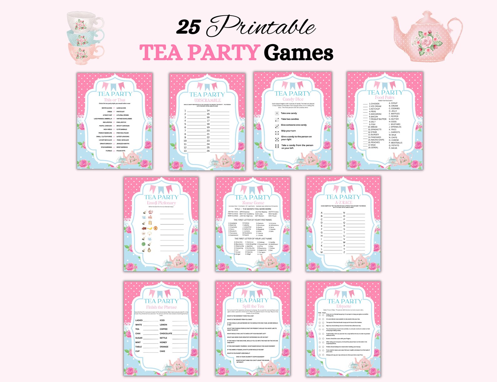 Tea Party Games, Tea Party Birthday, Tea Party Baby Shower, Tea Party ...