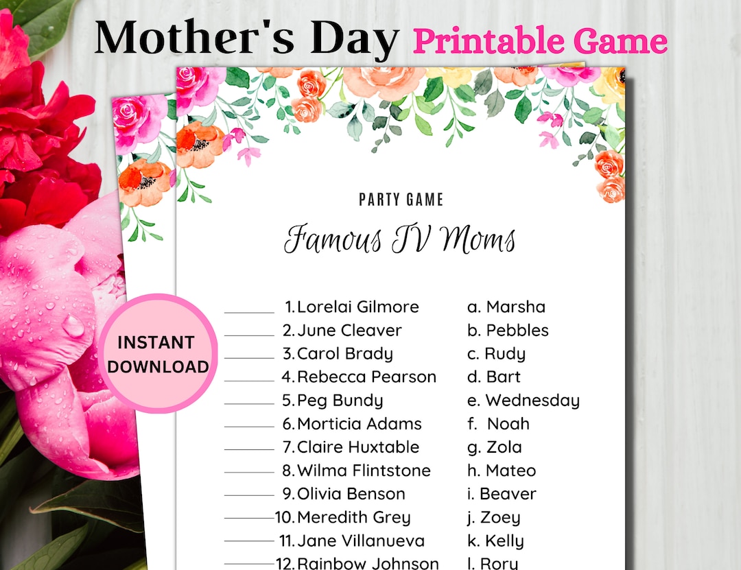 Mother's Day Game, Mother's Day Printable, Mother's Day Craft, Happy ...