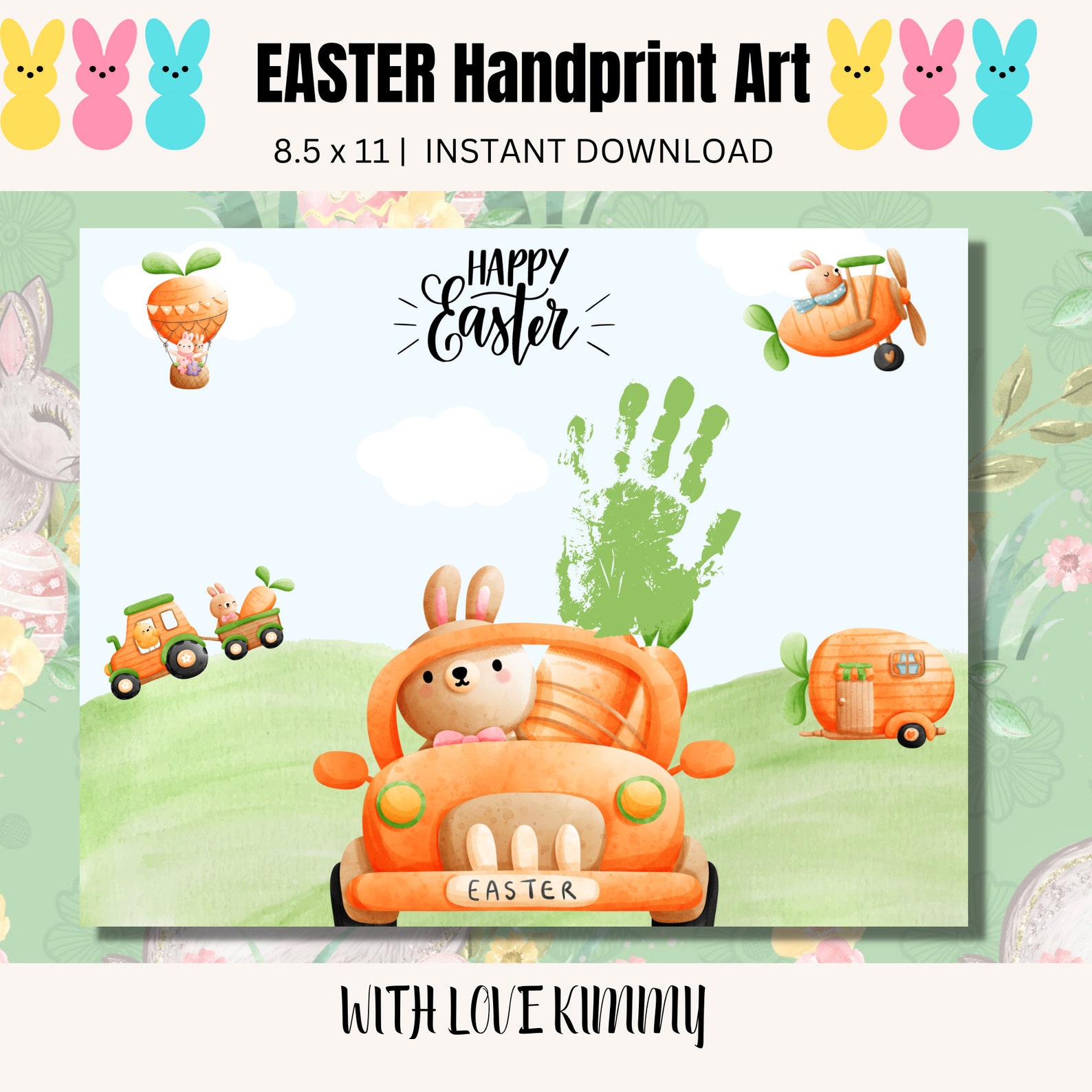 Easter Handprint Footprint Craft Printable, Preschool Craft, Easter ...