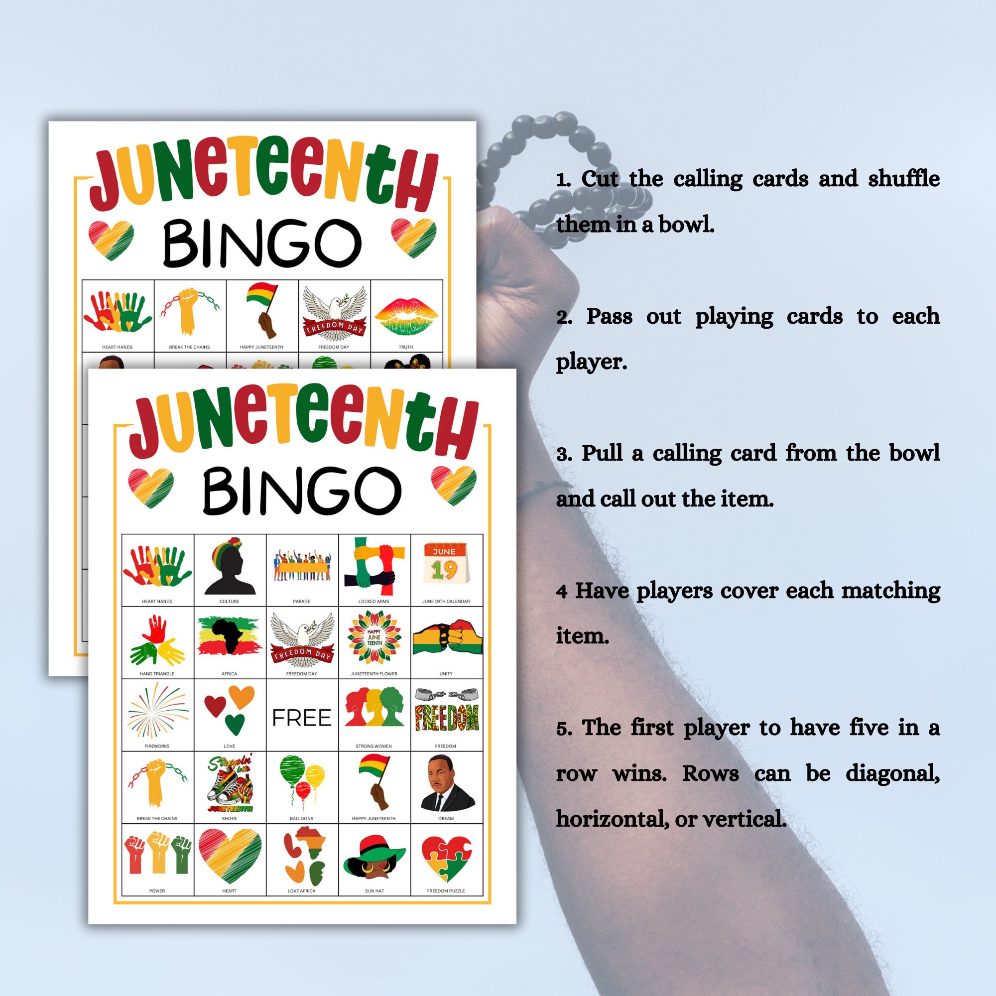 Juneteenth Bingo Game, Juneteenth Activity, Black History Game, Bingo ...