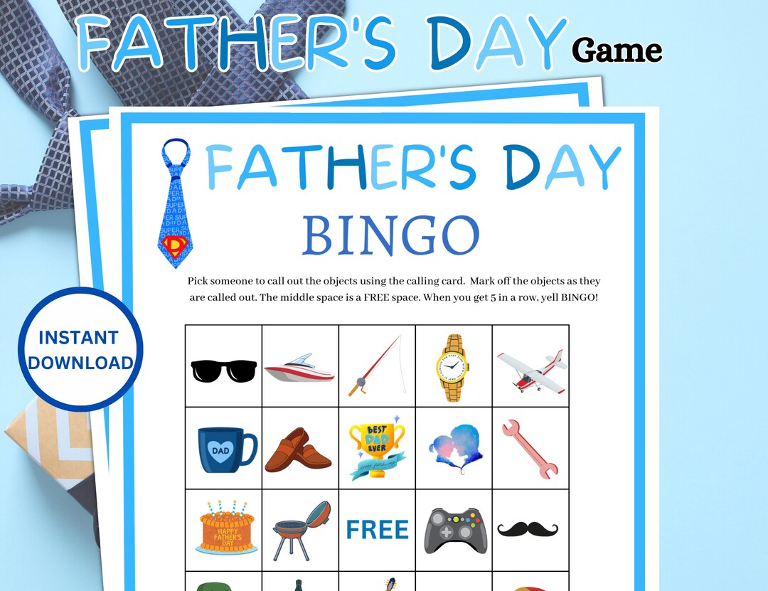 Father's Day Game, Bingo Game, Printable Family Game, Dad's Day Party ...