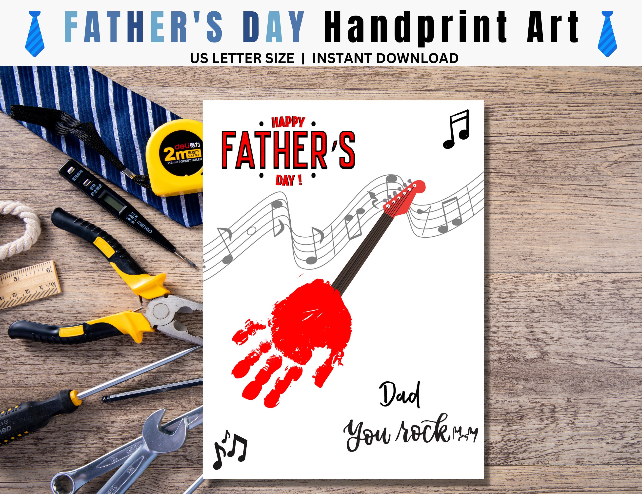 Father's Day Handprint Activity, Father's Day Printable, Happy Father's ...