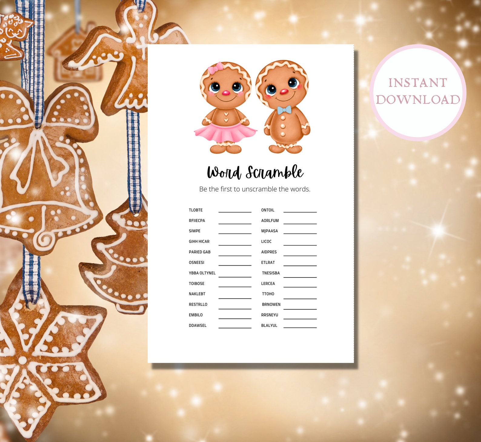 Gingerbread Baby Gender Reveal Printable Games Are Perfect for Your ...