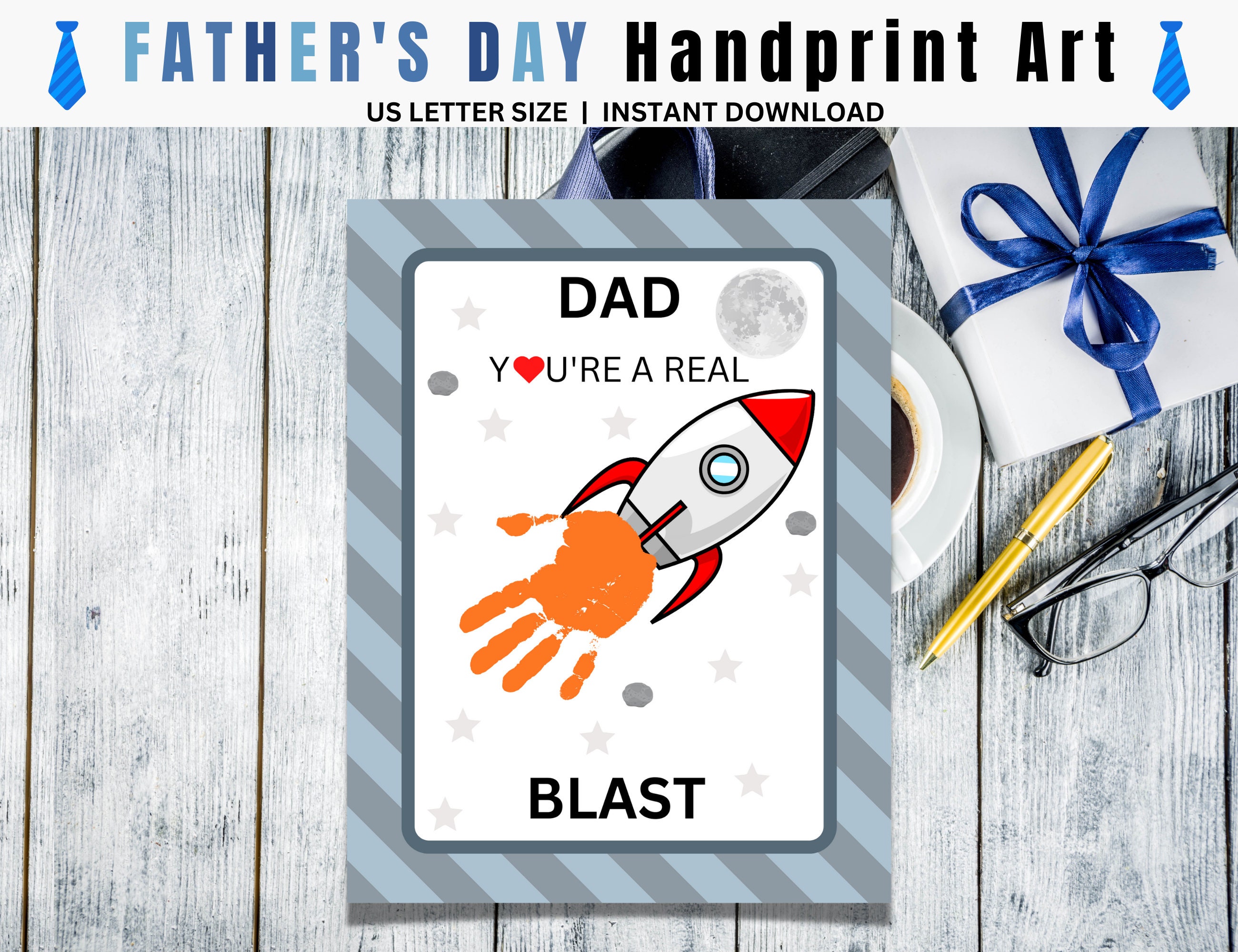 Father's Day Handprint Activity, Father's Day Printable, Happy Father's ...