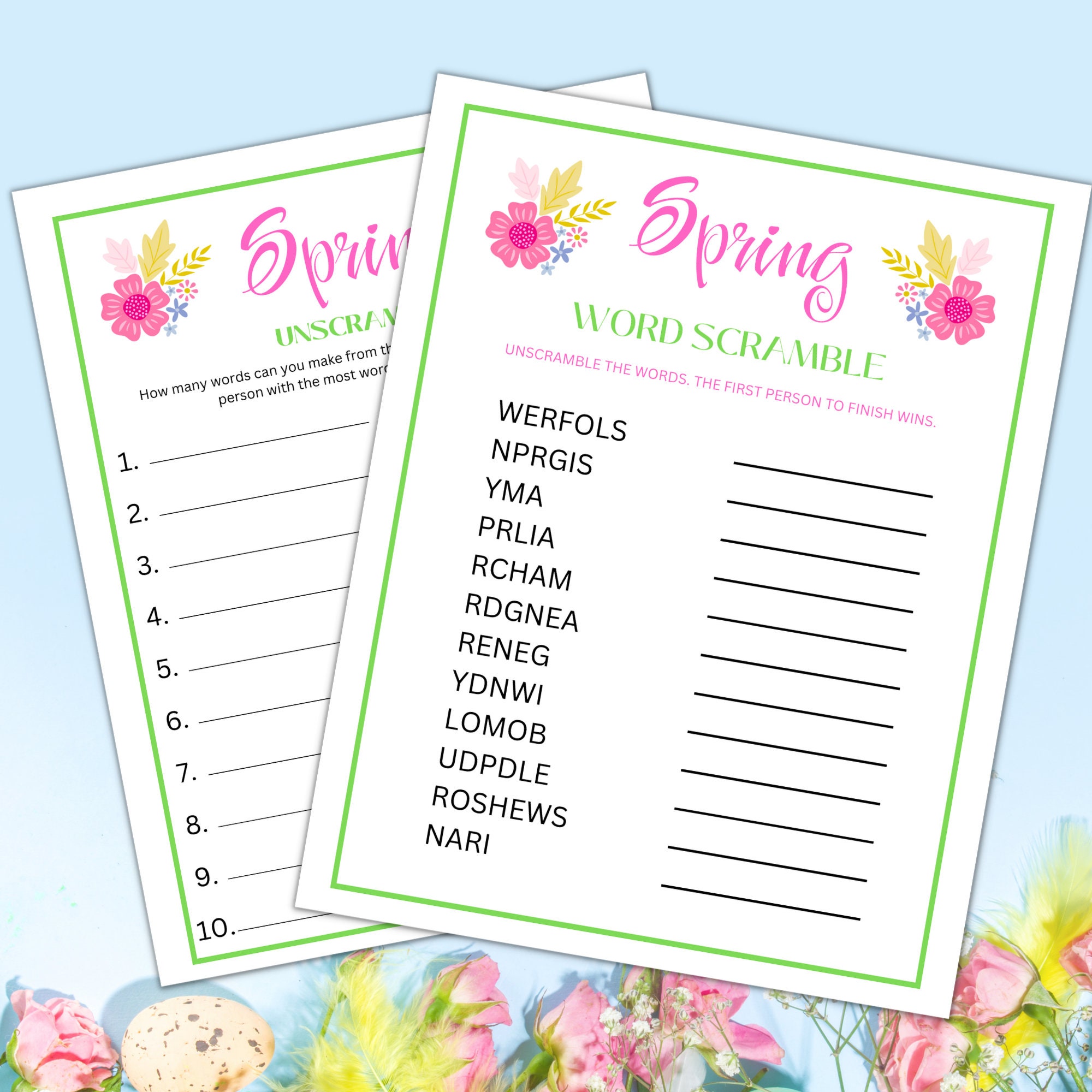 Printable SPRING Game Bundle, Spring Party Games and Activities, Kids ...