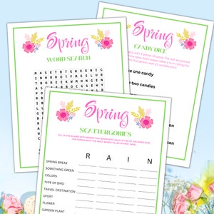Printable SPRING Game Bundle, Spring Party Games and Activities, Kids ...