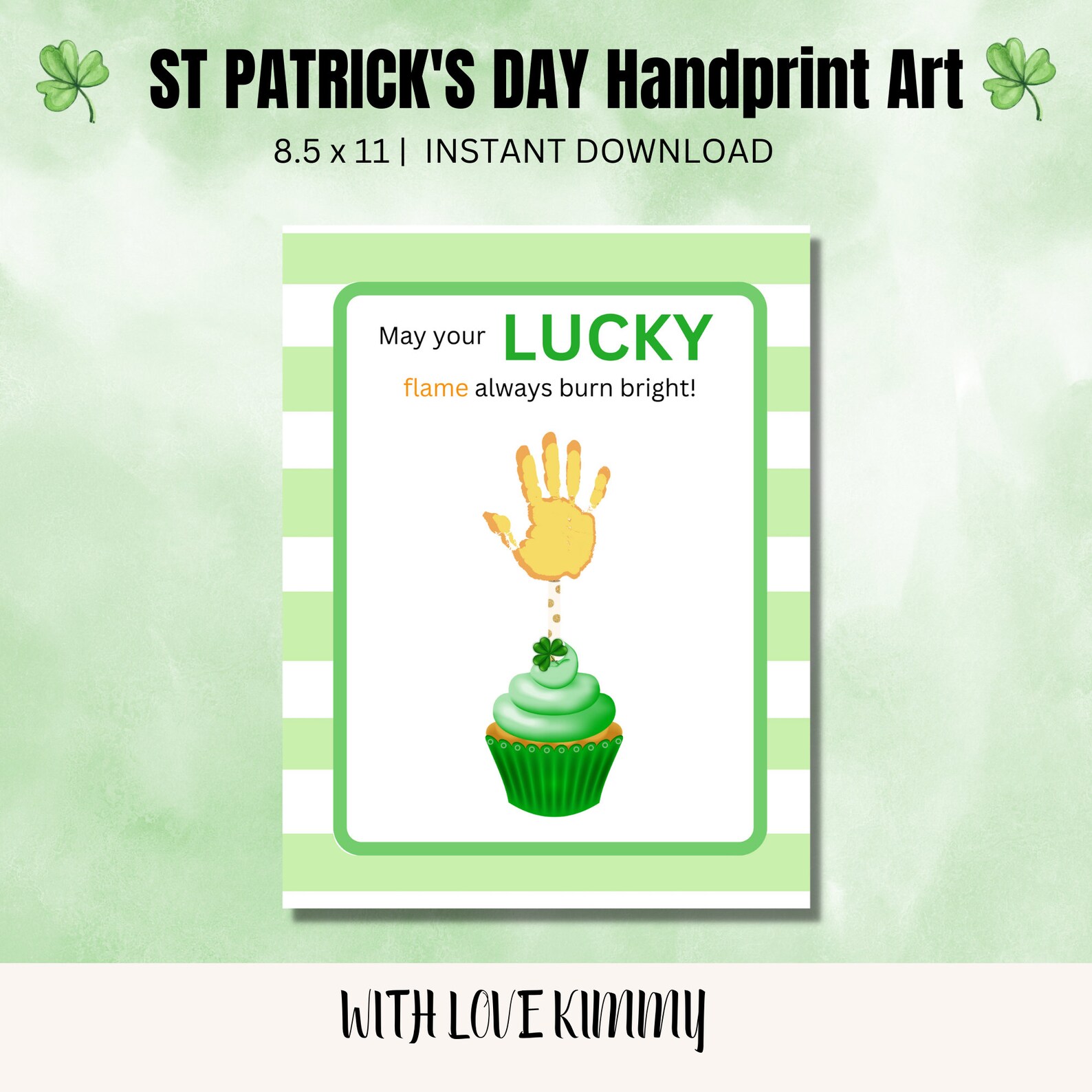 ST Patricks Day Handprint Craft ART Printable, St Patrick's Day ...