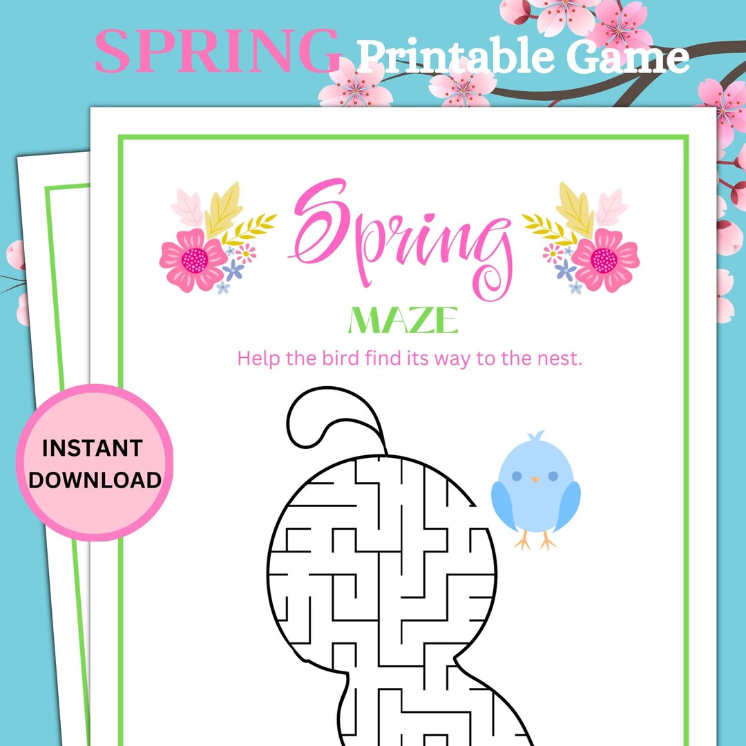 Printable SPRING Game, Spring Party Game and Activity, Kids Party Games ...