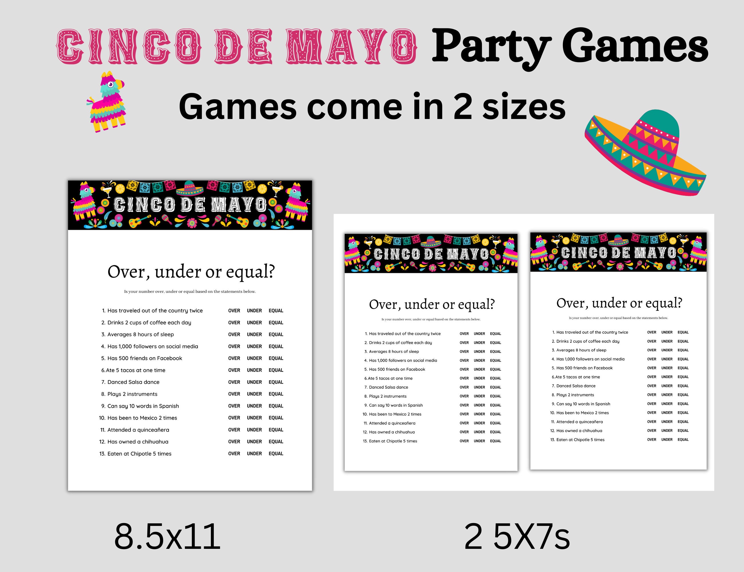 Cinco De Mayo Game, Cinco De Mayo Printable, Cinco De Mayo Party Games ...