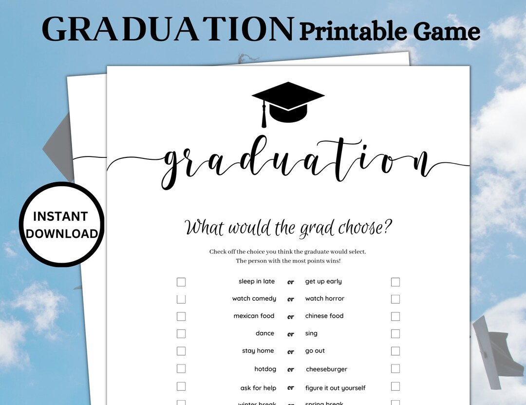 Printable Graduation Games, What Would Grad Do 2025 Graduation Games ...