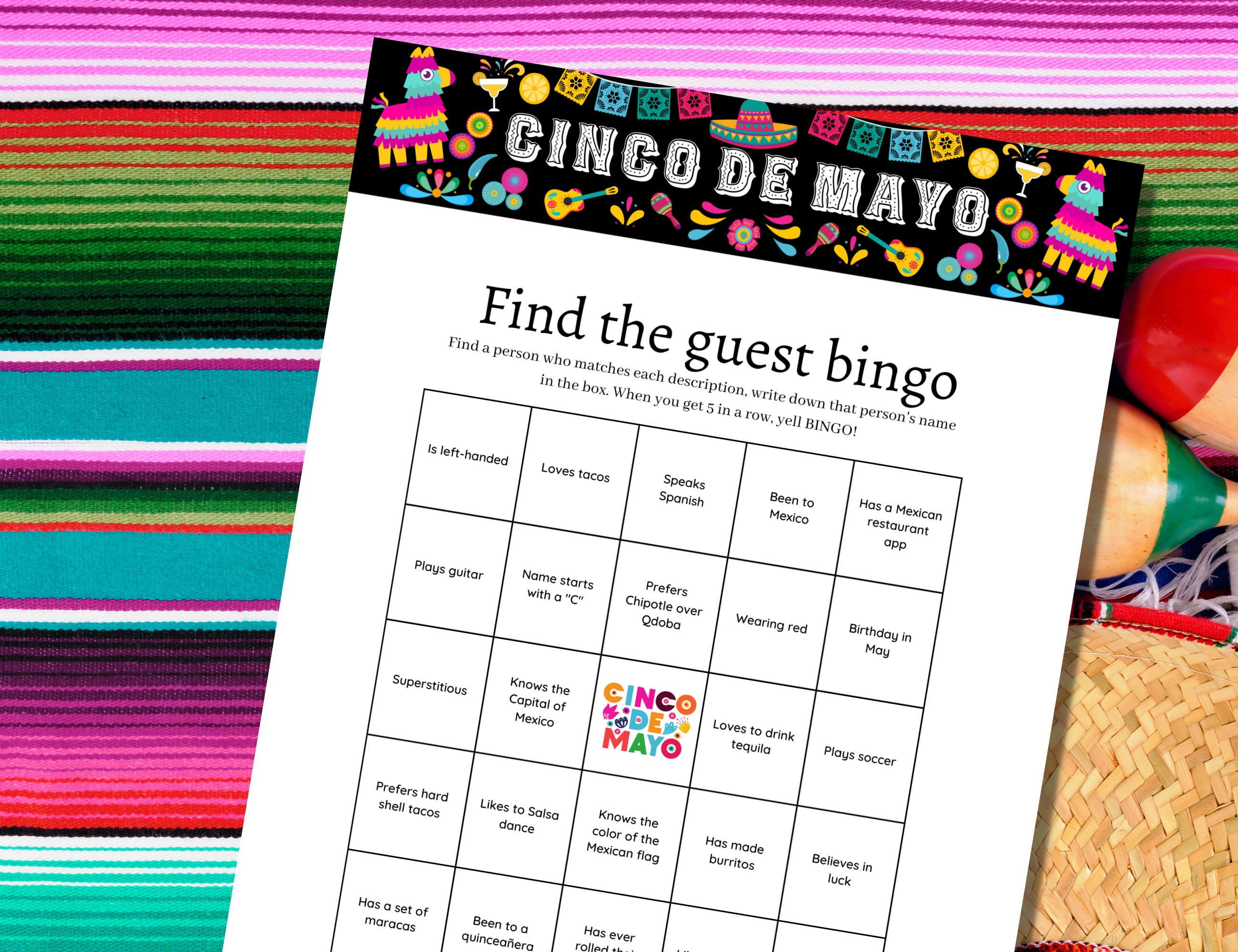 Cinco De Mayo Game, Cinco De Mayo Printable, Cinco De Mayo Party Games ...