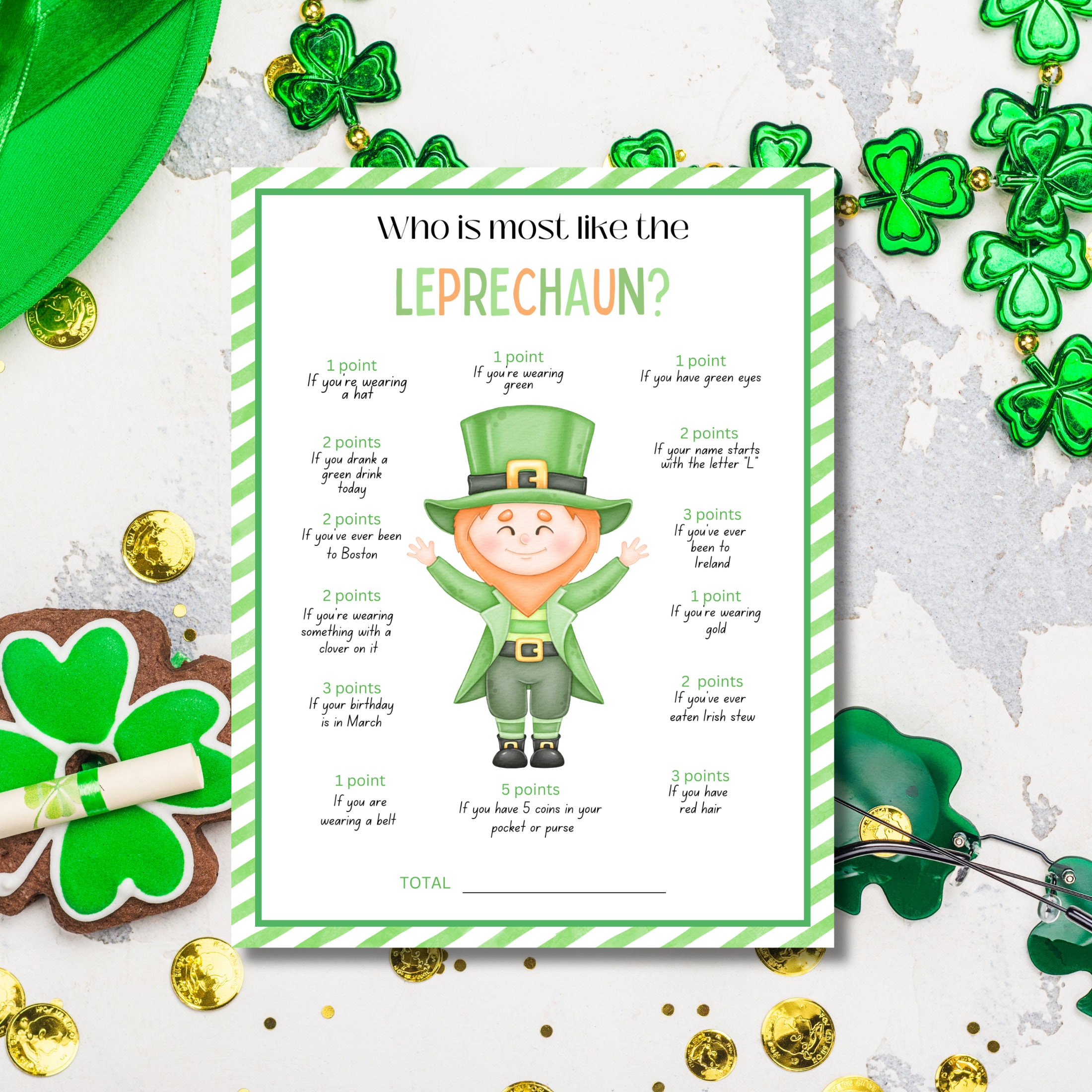 Printable St Patrick's Day Who is Most Like Leprechaun Game, St Paddy's ...