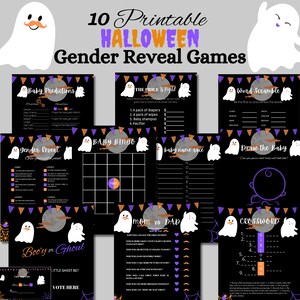 Halloween Themed Printable Gender Reveal Games Bundle is a Great Way to ...