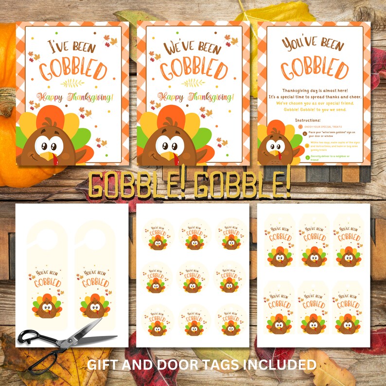 You've Been Gobbled Printable Bundle, We've Been Gobbled Kit, I've Been ...