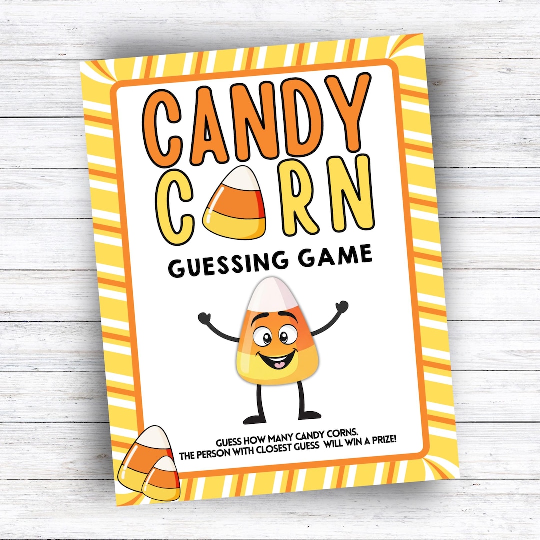 Candy Corn Guessing Game Printable, Classroom Game, Halloween Party ...