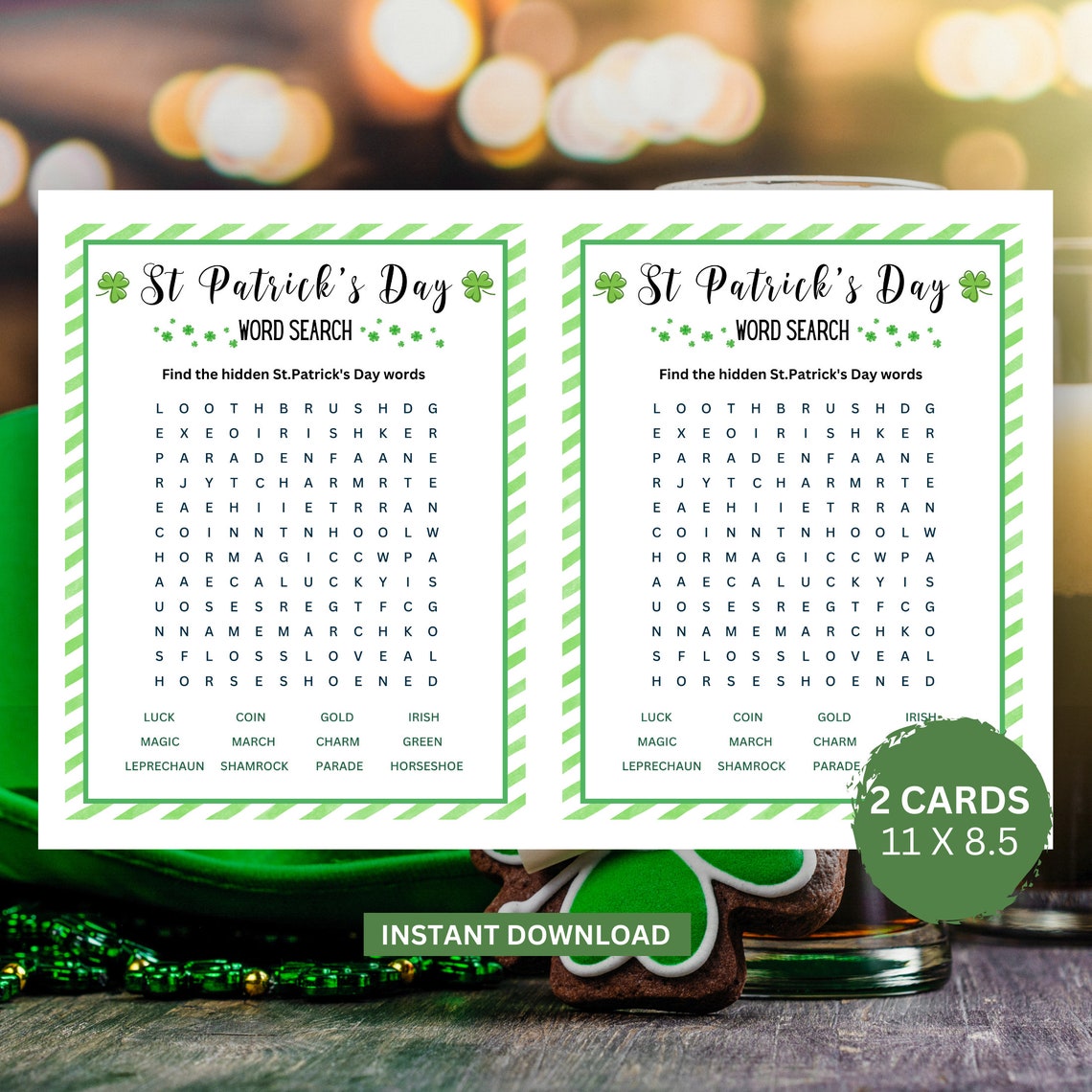 Printable St Patrick's Day Word Search Game, St Paddy's Day Game ...