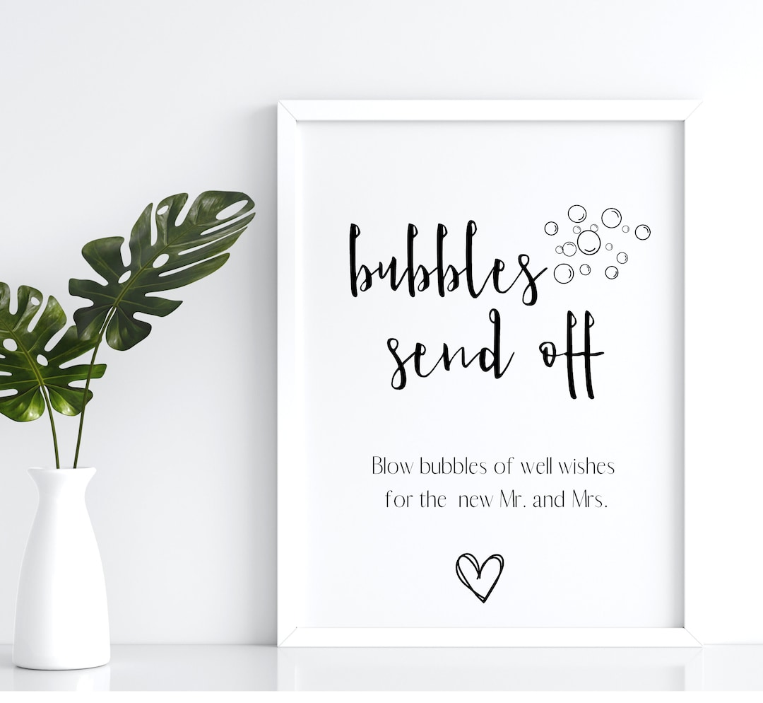 Printable Wedding Bubbles Sign | Modern Wedding Signs Template ...