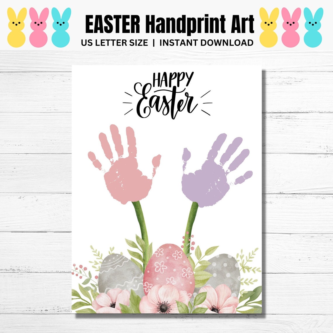 Easter Handprint Footprint Craft Printable Preschool Craft - Etsy