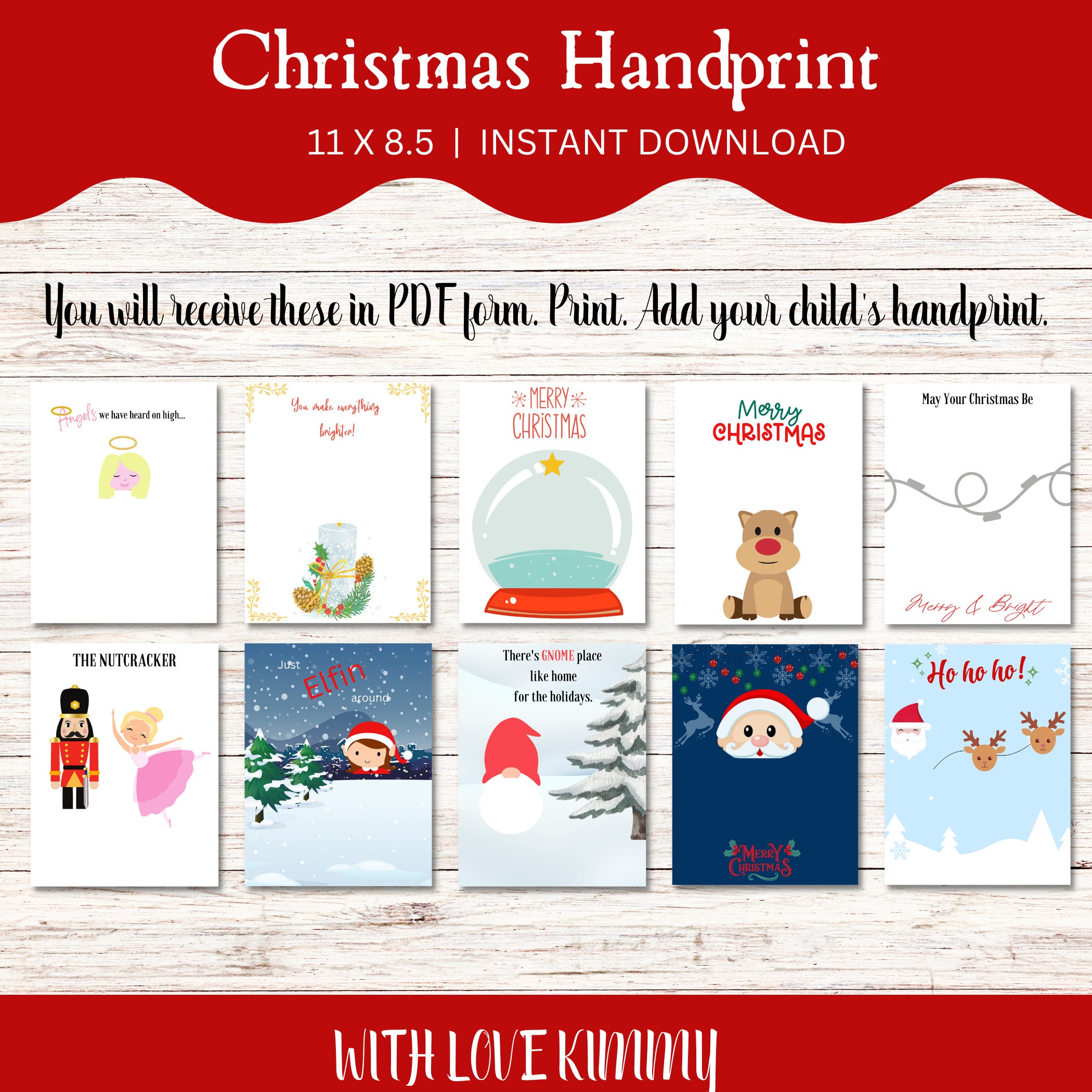 Christmas Handprint Craft Printable Bundle Christmas - Etsy
