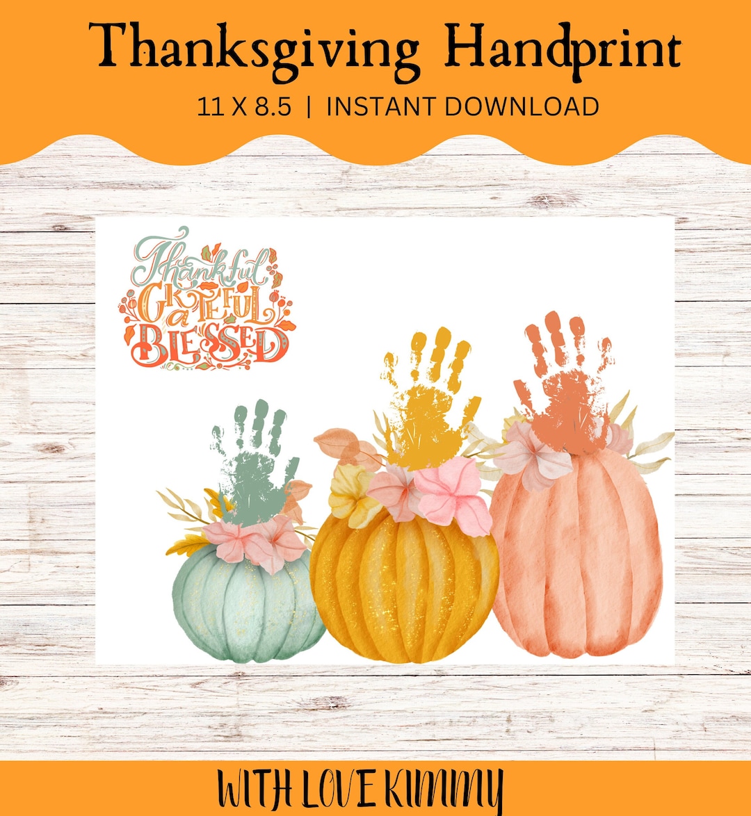 Thanksgiving Handprint Craft Printable Thanksgiving Preschool - Etsy
