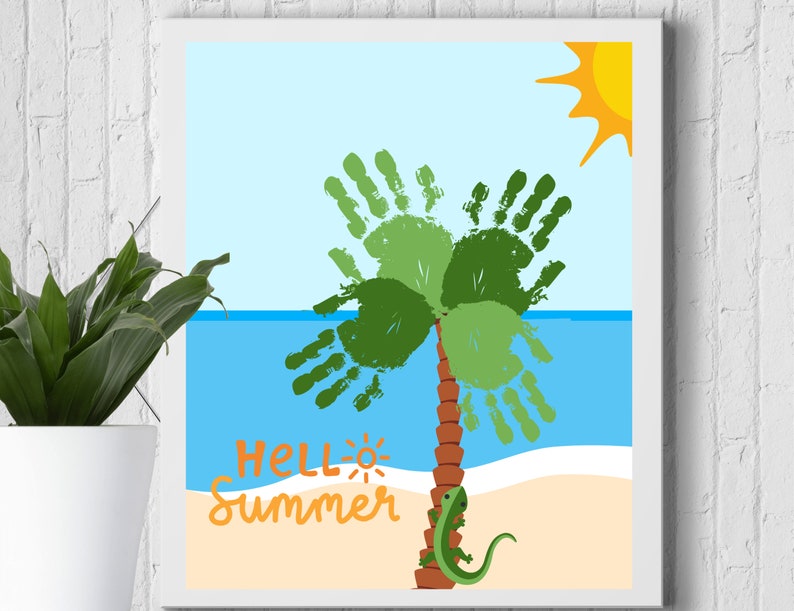 Summer Handprint Art Summer Craft Kids Handprint Art Craft - Etsy