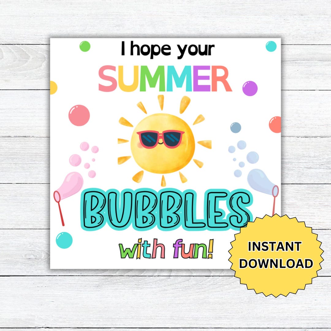 Bubbles With Fun Gift Tag, End of School Year Bubble Wand Toy, Student ...