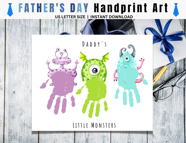 Father's Day Handprint Activity, Father's Day Printable, Happy Father's ...